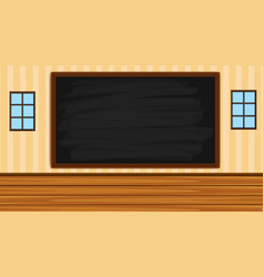 Frame design with board and students in classroom Vector Image