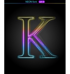 Neon letter Royalty Free Vector Image - VectorStock