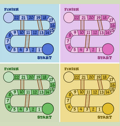 Game template with four color themes Royalty Free Vector