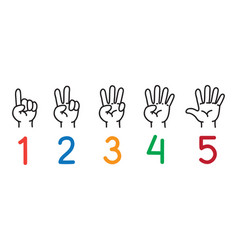 Counting fingers icons set Royalty Free Vector Image