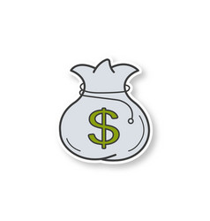Businessman with money bag line icon sign Vector Image