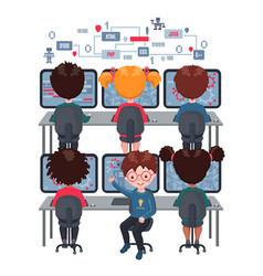 Cute school kids Royalty Free Vector Image - VectorStock