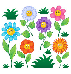A set of stylized flowers Royalty Free Vector Image