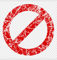 No sign isolated on transparent background Vector Image