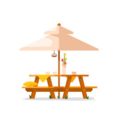 Summer garden outdoor table cartoon Royalty Free Vector