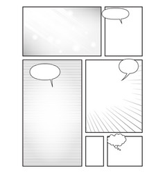 Comic page layout funny comics striped scrapbook Vector Image