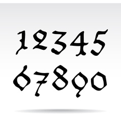 Numbers are in gothic style symbols Royalty Free Vector