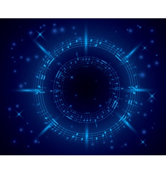 Abstract blue music background with star Vector Image