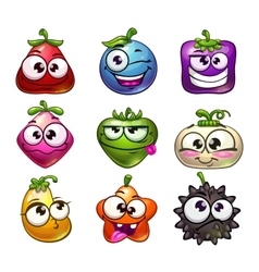 Berry fruits group cartoon Royalty Free Vector Image