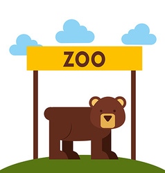 Wild animals under the zoo sign Royalty Free Vector Image