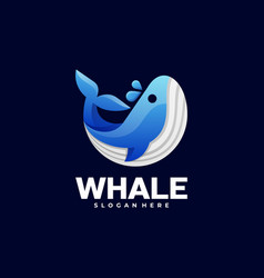 Minimalist whale tale logo designs Royalty Free Vector Image