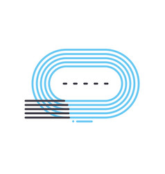 Race track with start and finish line top view Vector Image