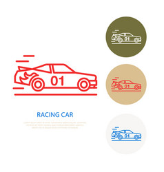 Racing three color labels on white Royalty Free Vector Image