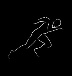 Silhouette of a sprinter at finish line Royalty Free Vector