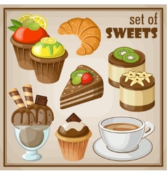 Set of sweets Royalty Free Vector Image - VectorStock
