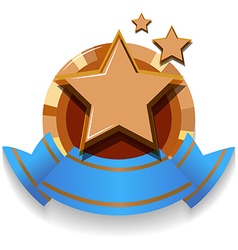 Label design with blue stars Royalty Free Vector Image
