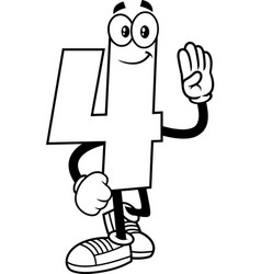Funny red number one 1 cartoon character Vector Image