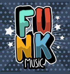 Funk music lettering type design image Royalty Free Vector