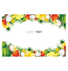 Mixed Tropical Fruits Frame Border Royalty Free Vector Image - VectorStock