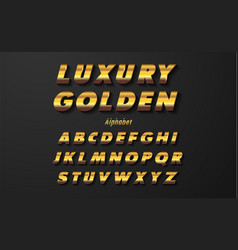Gold font numbers and letters alphabet typography Vector Image