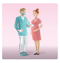 Gynecologist at hospital cartoon Royalty Free Vector Image