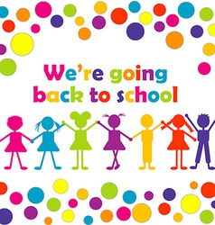 Open sign with cartoon kids Royalty Free Vector Image