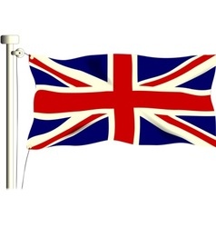 Uk - union jack flag flying Royalty Free Vector Image