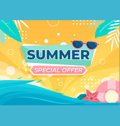 Inflatable swimming ring poster with hello Vector Image