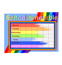 School timetable template with kids Royalty Free Vector
