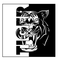 Tiger roaring logo sign emblem Royalty Free Vector Image