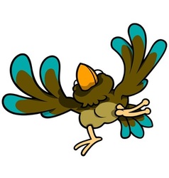 Cute blue bird isolated element flying Royalty Free Vector