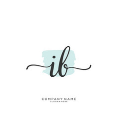 Ib initial handwriting logo design Royalty Free Vector Image