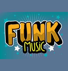 Funk music lettering type design image Royalty Free Vector