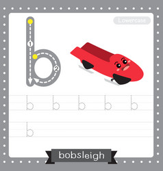 Letter b lowercase tracing practice worksheet Vector Image