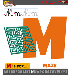 Letter a from alphabet with cartoon arrow object Vector Image