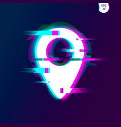 An illuminated circle with glitch effect Vector Image