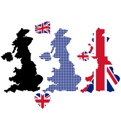 Cute happy funny united kingdom map and flag Vector Image