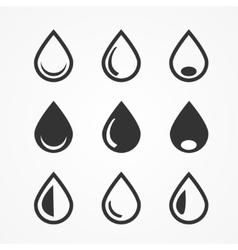 Cartoon colorful drops icons set Royalty Free Vector Image