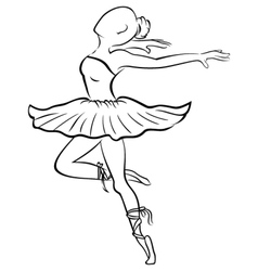 Dancing woman - black outline Royalty Free Vector Image