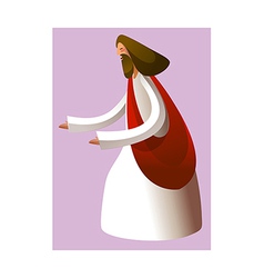 Side view of jesus christ holding cross Royalty Free Vector
