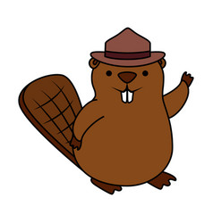 Cute beaver mascot animal icon Royalty Free Vector Image