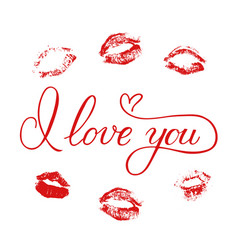 I love you calligraphy hand lettering with heart Vector Image
