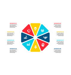 Pie chart concept with 8 parts template Royalty Free Vector