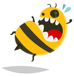Smiling cute bumble bee cartoon character Vector Image