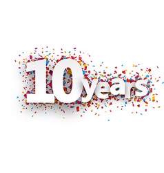 One year paper confetti sign Royalty Free Vector Image