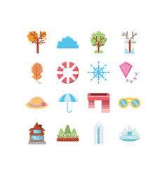 Variety digital icon set pack design Royalty Free Vector