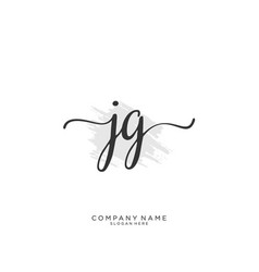 Jg initial handwriting logo with circle template Vector Image