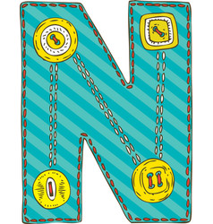 Letter r in patchwork style Royalty Free Vector Image