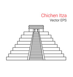 Sketch of chichen itza mayan pyramid in mexico Vector Image