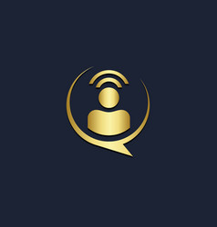 Talk bubble conversation logo Royalty Free Vector Image